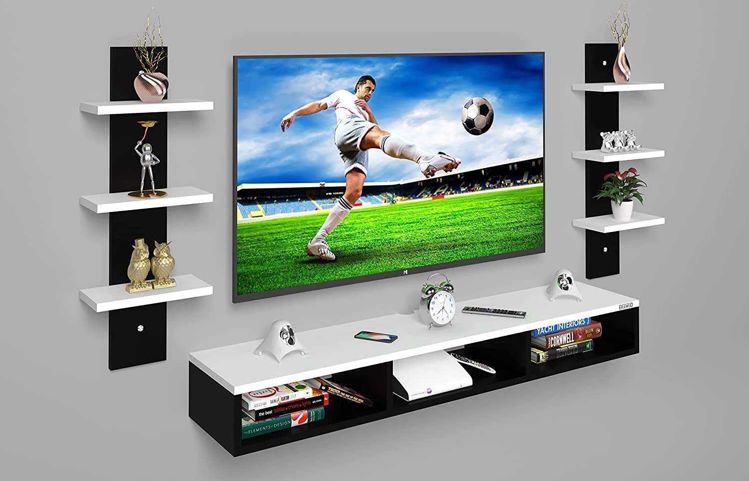 SDM HANDICRAFT Wooden Wall Mounted TV Unit, TV Cabinet for Wall, TV ...