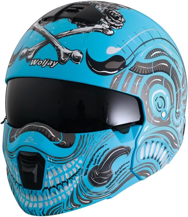 Full face Open Face Helmet Modular Motorcycle Helmets with LED Light ...