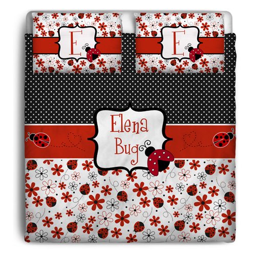 Buy aBaby Ladybug Custom Personalized Toddler Twin Bedding Set, Design ...