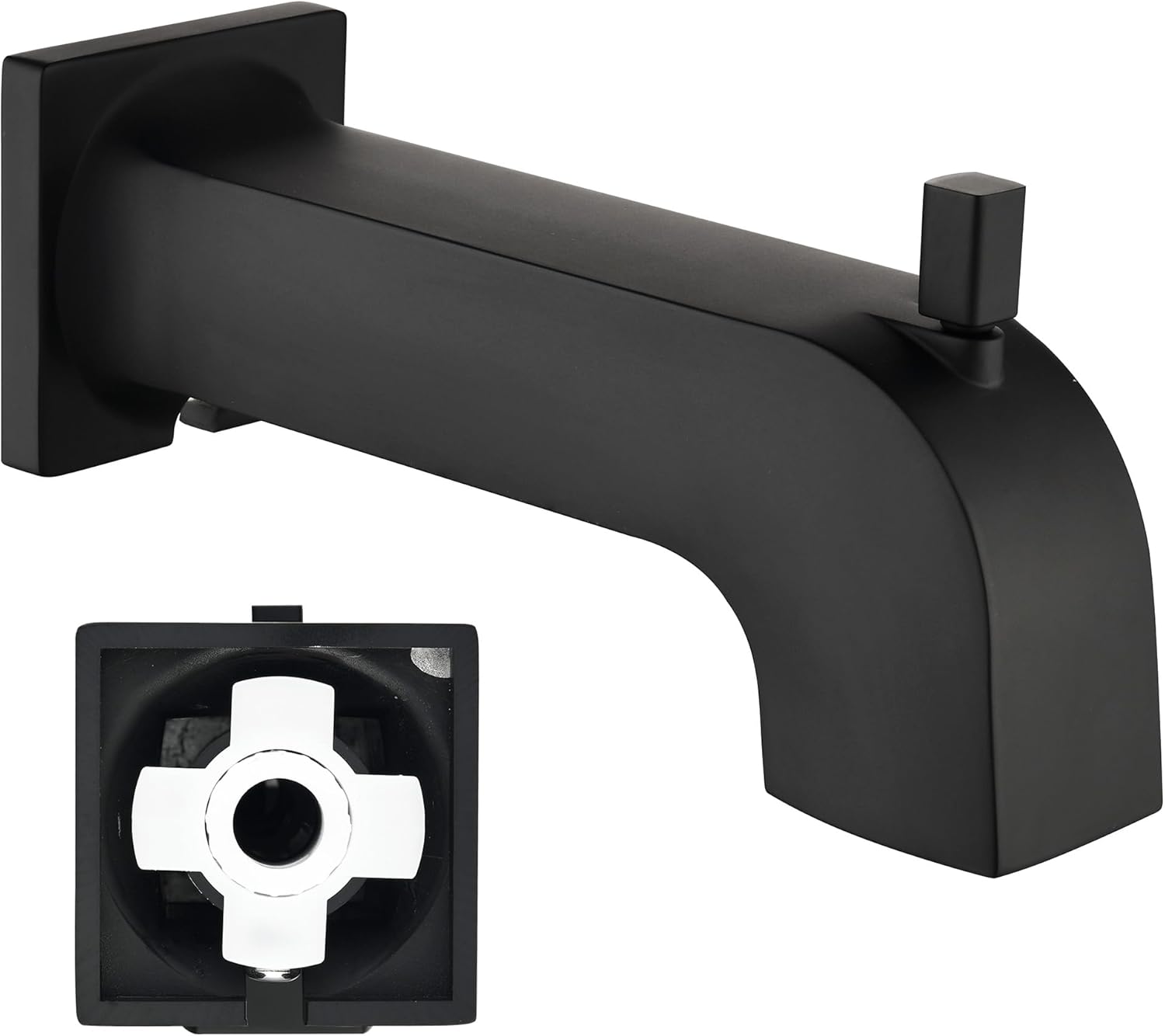 Kedra 8 Inch Bathtub Spout with Diverter, Extra-Long Slip-On Diverter ...