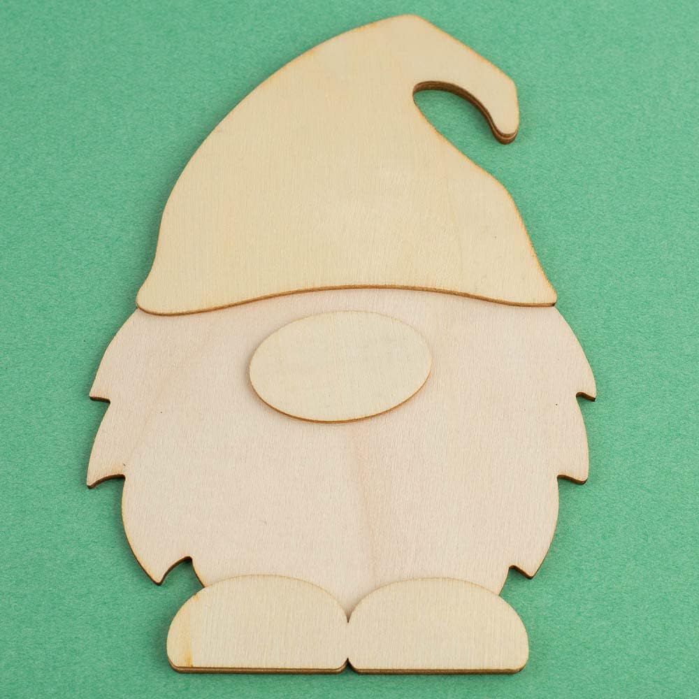 Amazon.com: Pack of 8 Unfinished Wood Layered Gnome Cutouts by Factory ...