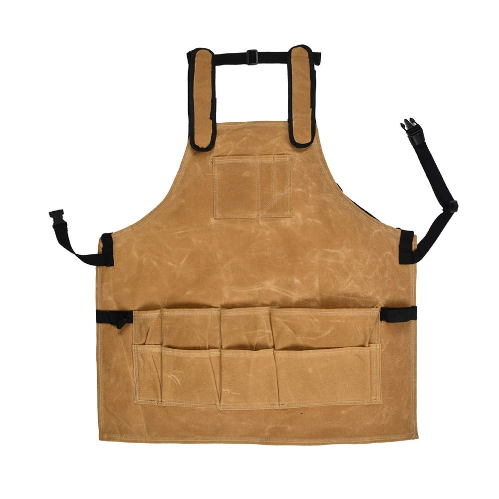 Buy ONEVER Carpenters Apron- Leather Welding Apron with 11 Pockets ...