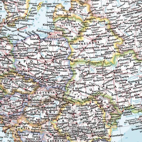 National Geographic Continent Map Europe Political Laminated