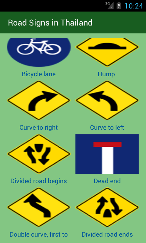 Thailand Road Signs