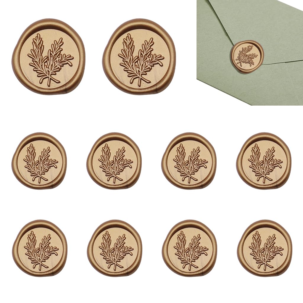 HASTHIP® 10Pcs Golden Wax Seal Stickers - Wedding Invitation Envelope ...