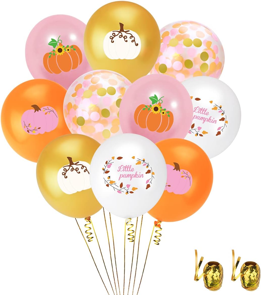 Amazon.com: Little Pumpkin Party Balloons - Fall Maple Leaf Pumpkin ...