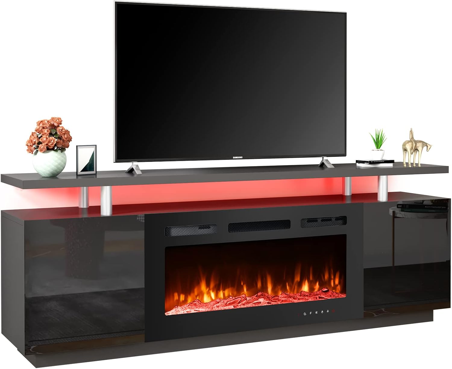 Amazon.com: EROMMY 70'' Fireplace TV Stand with 36'' Electric Fireplace ...