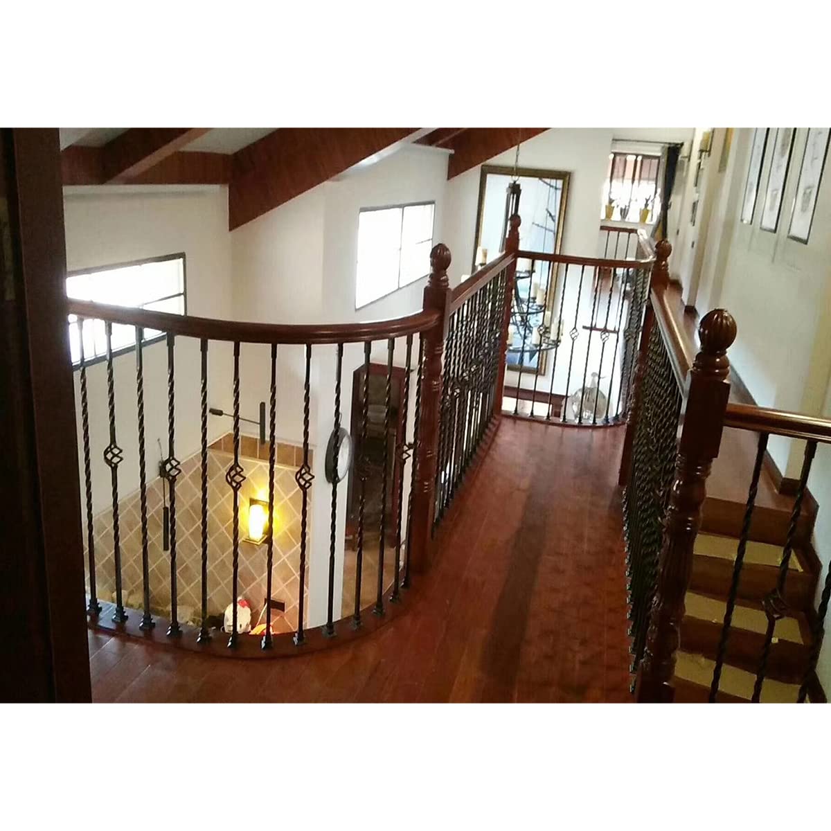 1/2 inch Wrought Iron Balusters 1/2" x 44" Hollow Single Basket Black ...