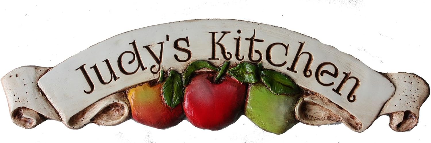 Amazon.com: Piazza Pisano Apple Kitchen Decor Personalized Sign : Home ...