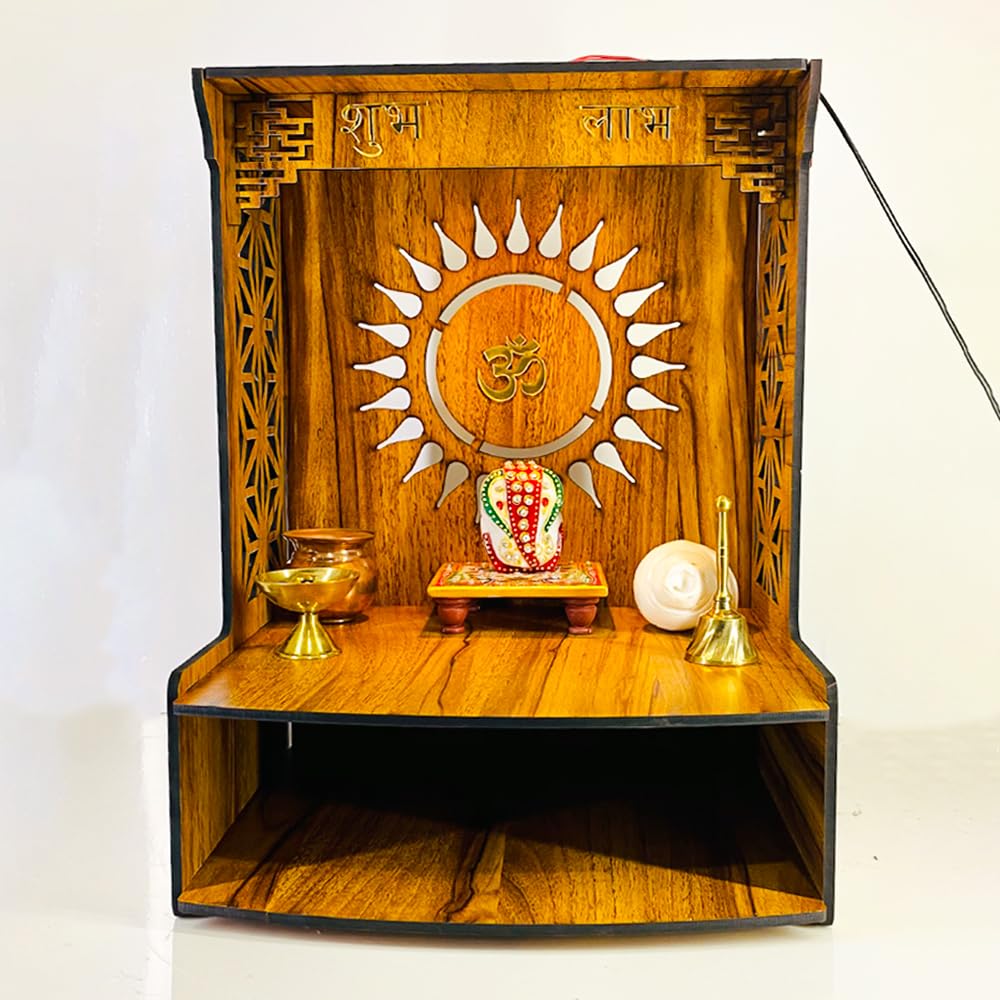 DEVSHILA Shlok Wooden Pooja Mandir for Home – Beautiful Puja Temple ...