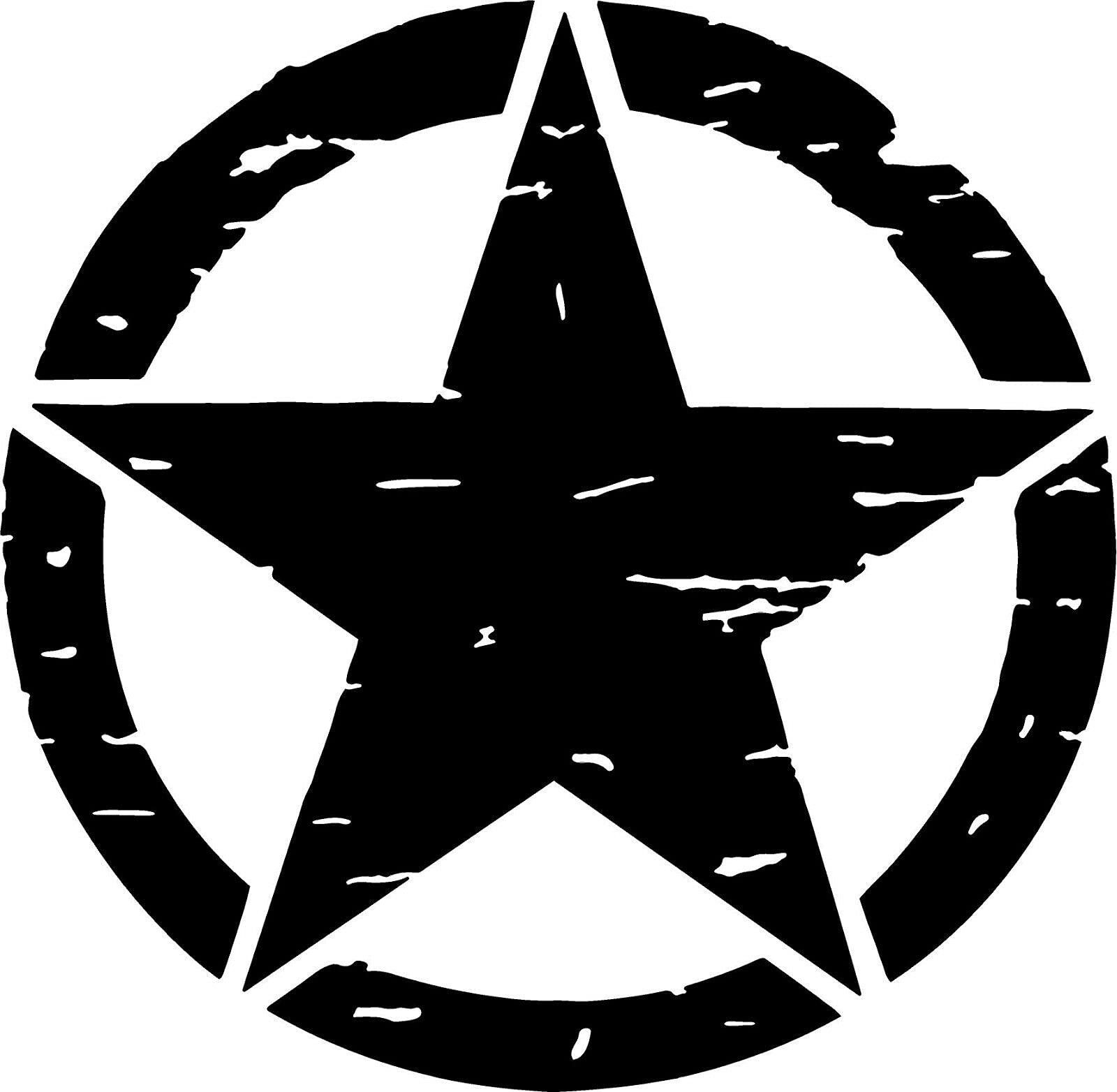 Us Army Star Willys Distressed Style Car Decal Sticker For Distressed