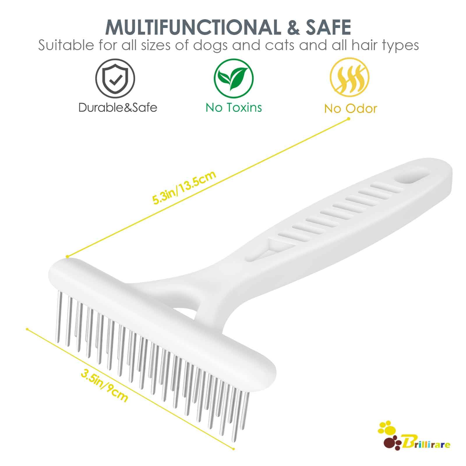 Snapklik.com : 2 Pack Dog Grooming Rake, Stainless-Steel Pet Deshedding ...