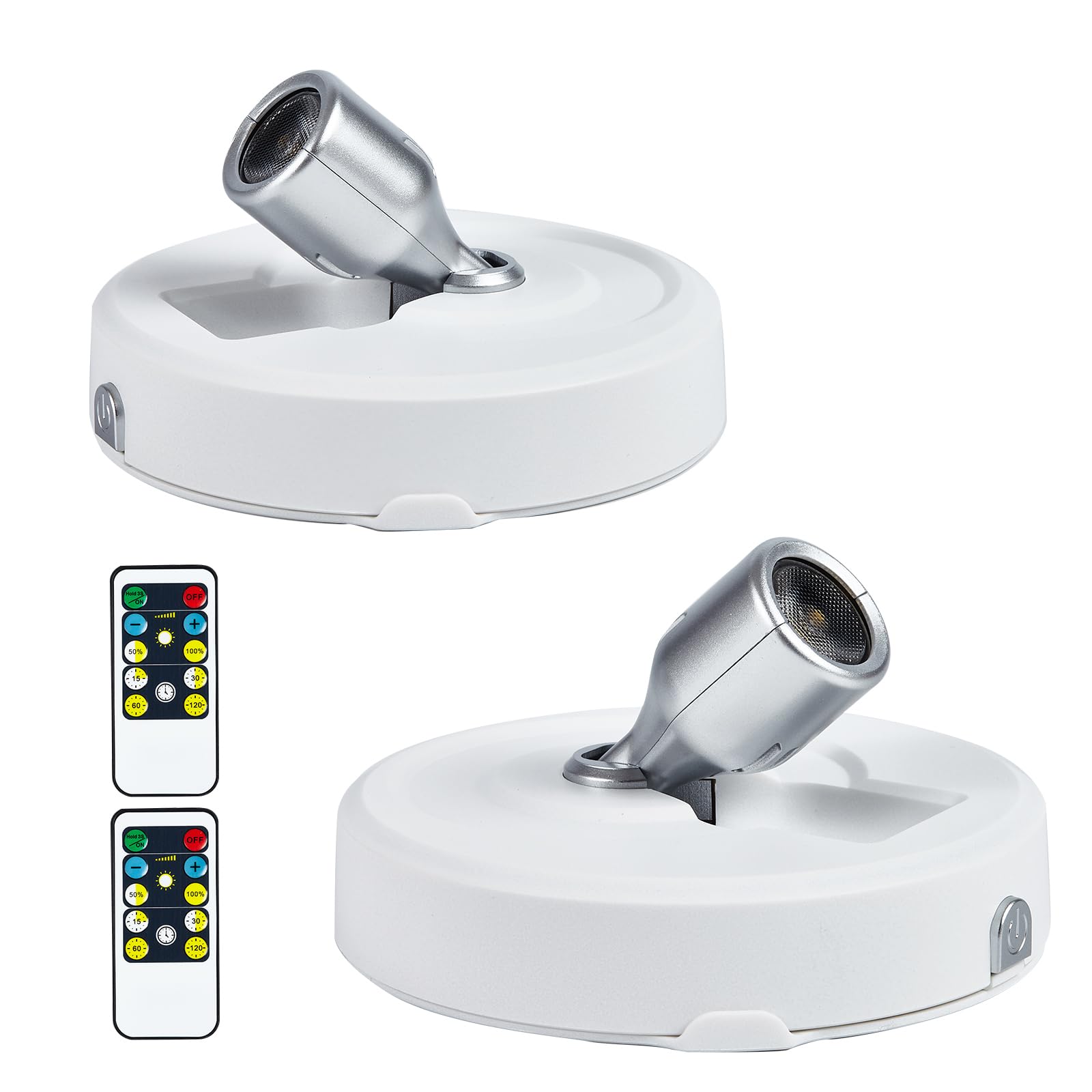 HOFUY 2-Pack LED Spotlight Battery Operated Picture Lights, Puck Lights ...
