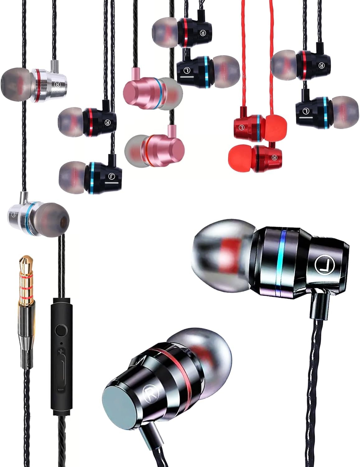 Amazon.com: Maeline 5 Pack Earbuds in-Ear Stereo Headphones for School ...