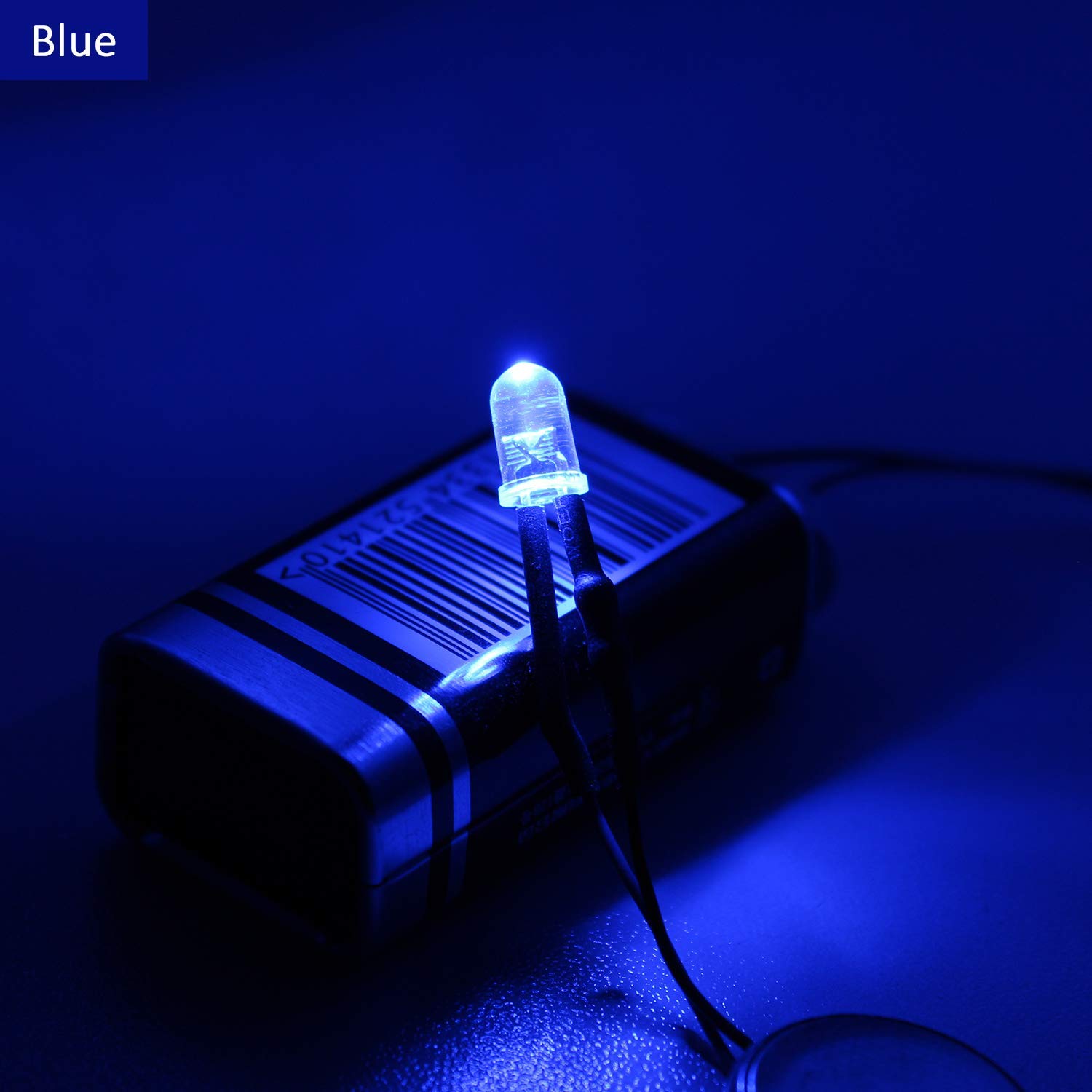 Snapklik.com : 100Pcs 5MM Pre Wired 12V Blue Light LED Diodes, 9.4 Inch ...