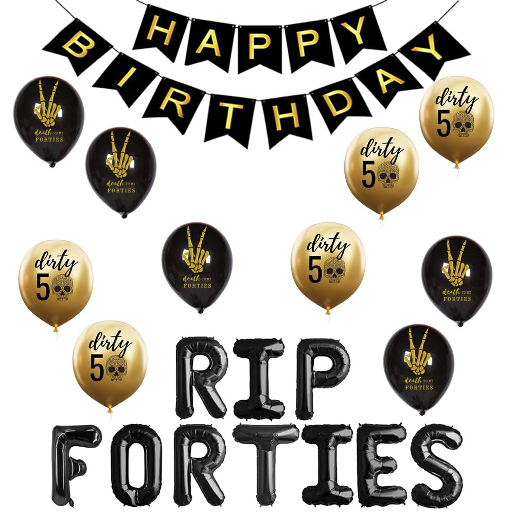 Amazon.com: Geloar RIP FORTIES 50th Birthday Party Supplies, RIP ...