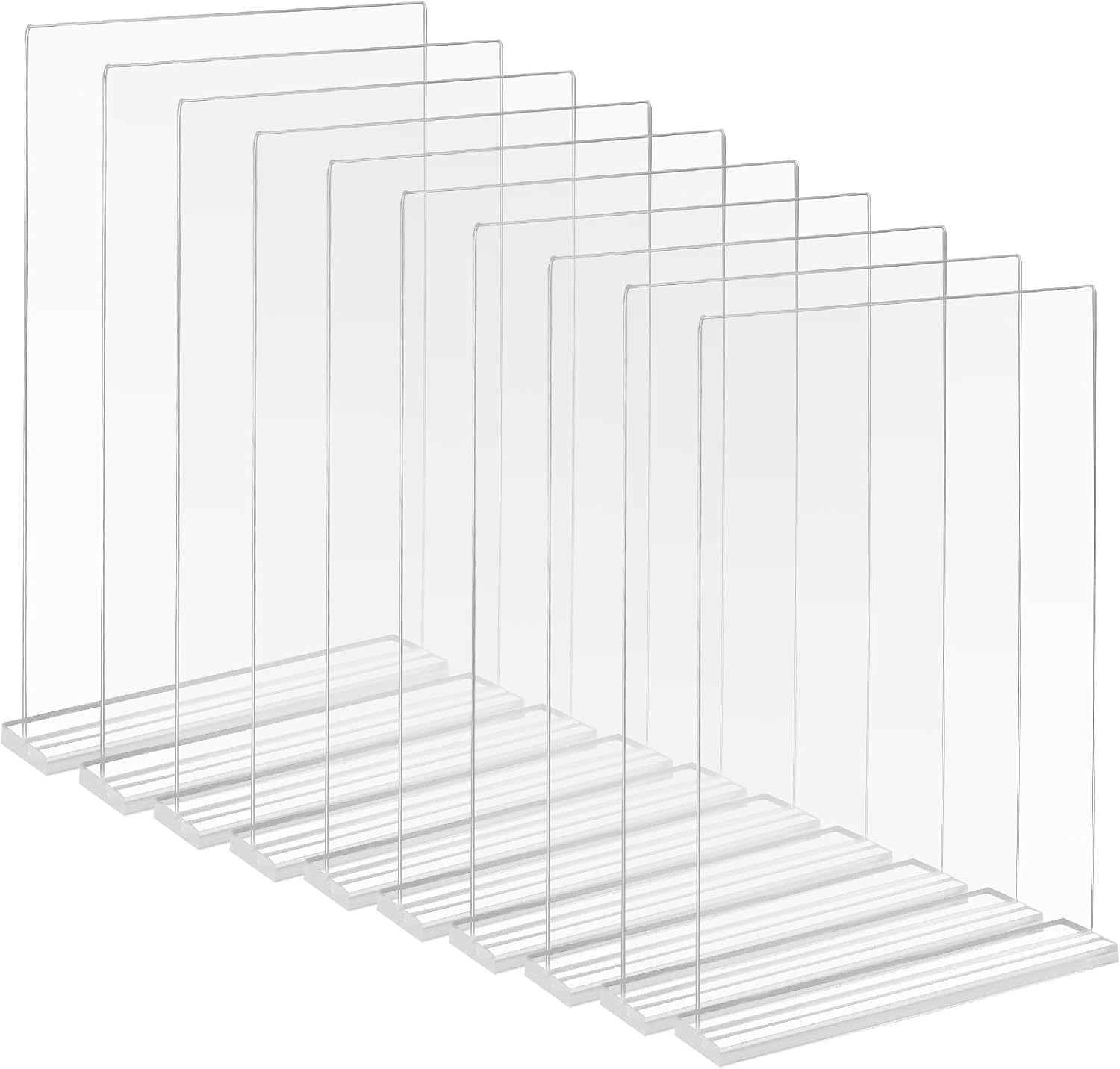 LEXININ 10 Pack A4 Acrylic Sign Holder, T Shape Clear Plastic Acrylic ...