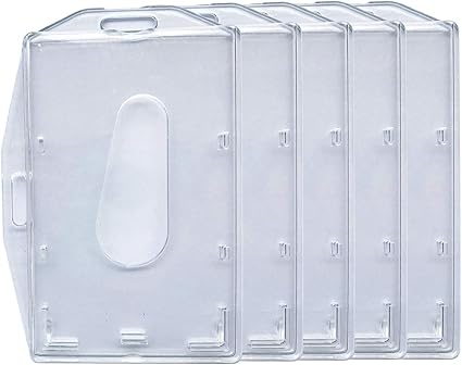 Clear Enclosed ID Card Holder Two Way ID Badge Holder Pack of 5 ...