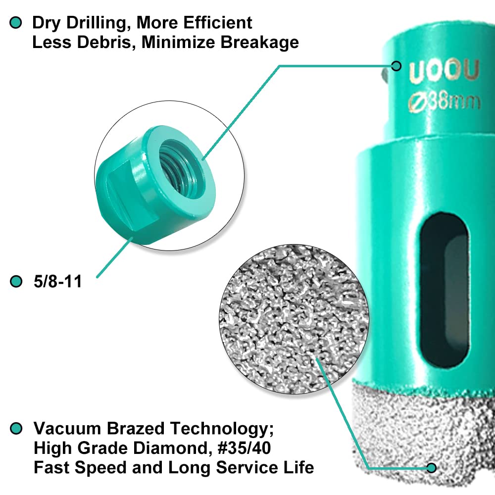 6PCS Diamond Core Drill Bits Hole Saw Set for Porcelain Tile Granite ...