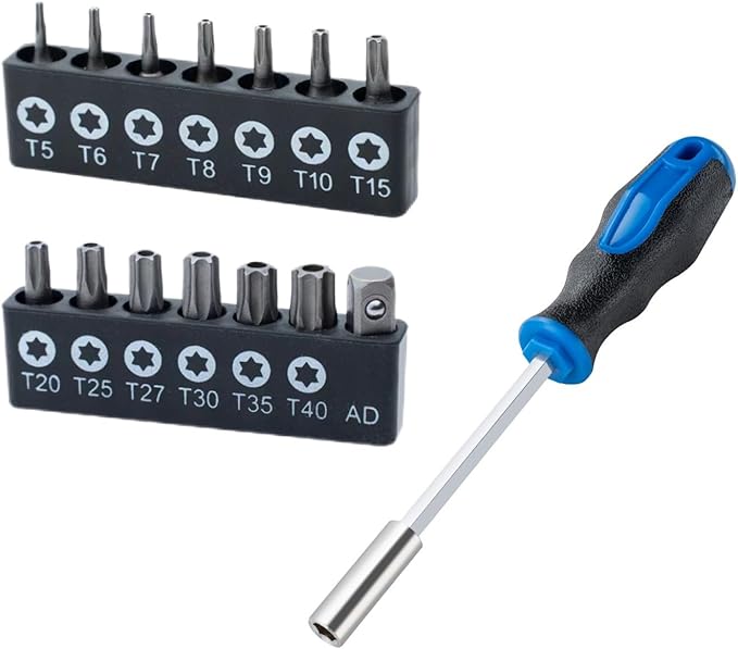 ROTATION 14-piece Tamper Resistant Star Bits and 1/4 inch Magnetic Bit ...