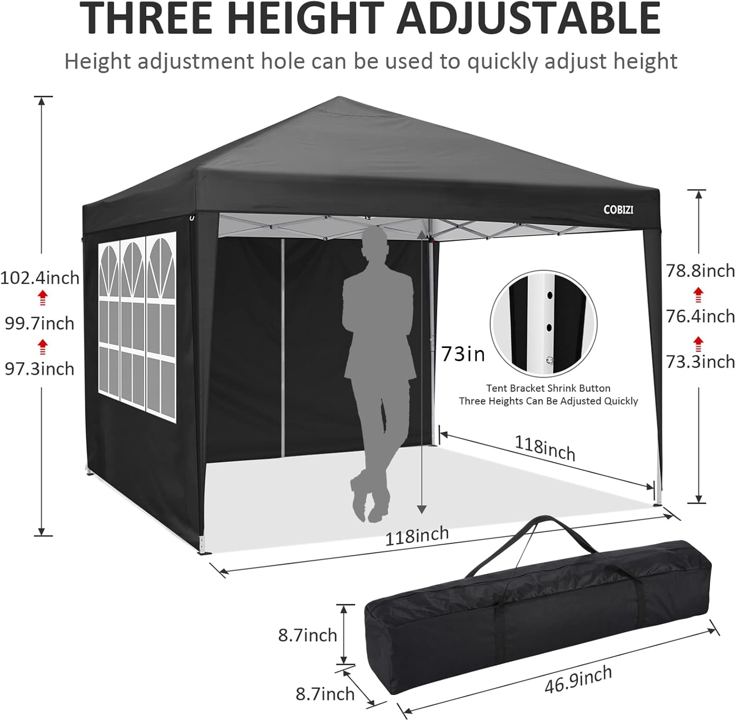 COBIZI 10'x10' Outdoor Canopy Tent Instruction Manual
