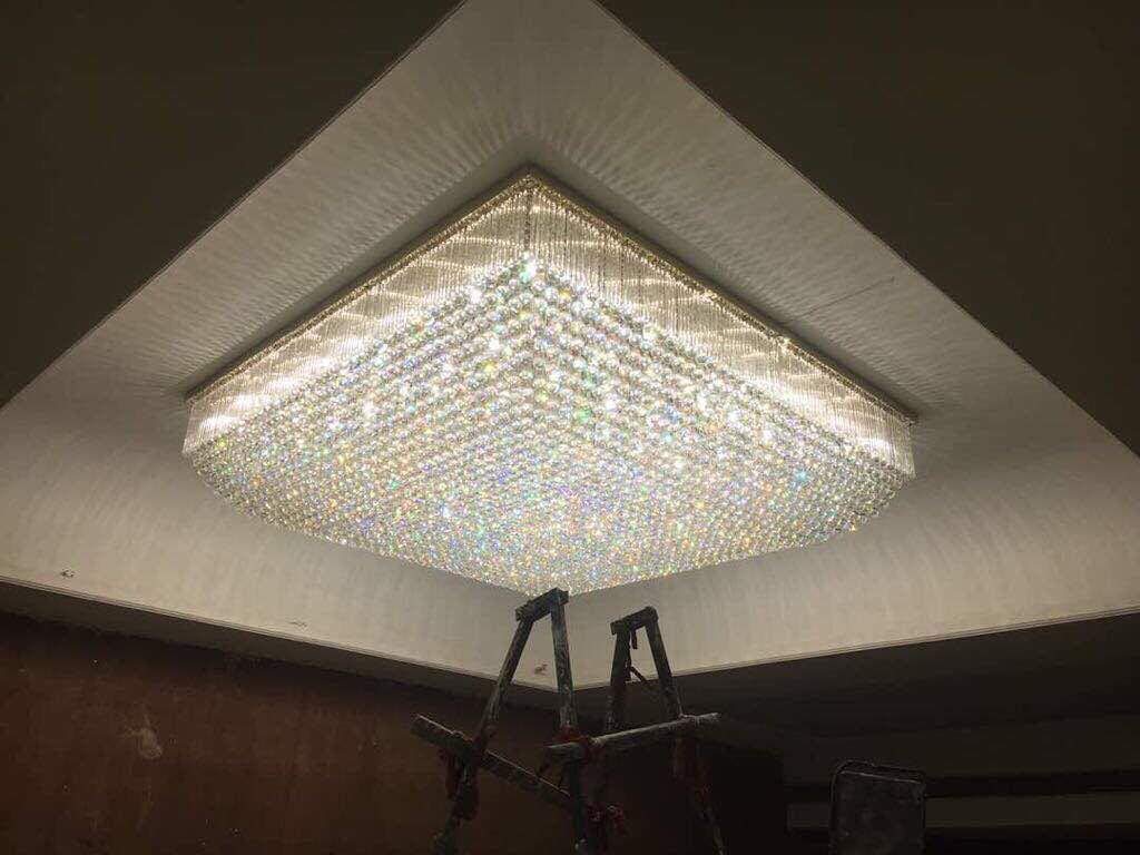 Buy Kosmo lampsi, led Ceiling Crystal Chandelier Light (Size- L24" X ...