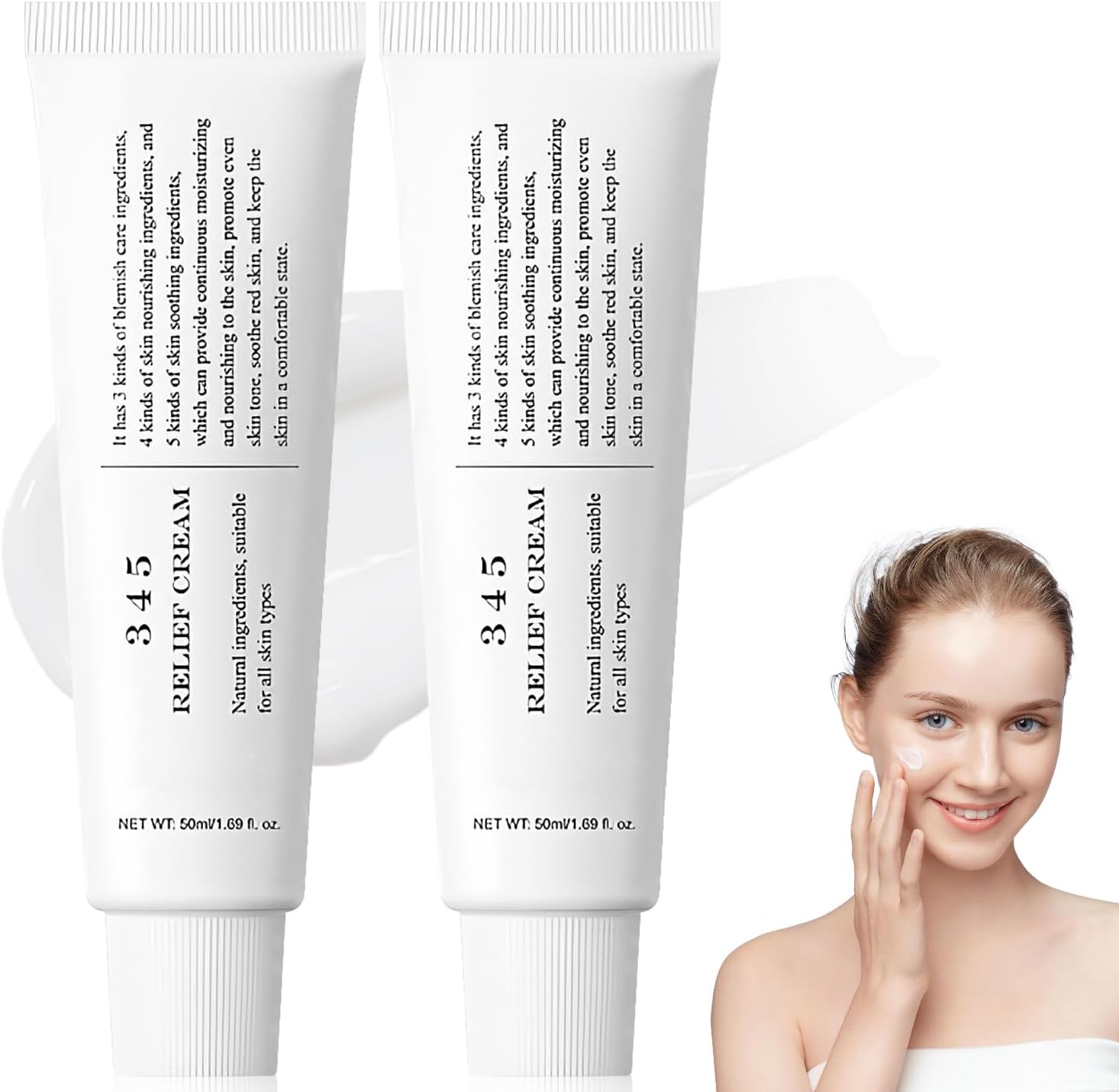 2PC 345 relief cream，345 humectante calmante reparador de la barrera ...