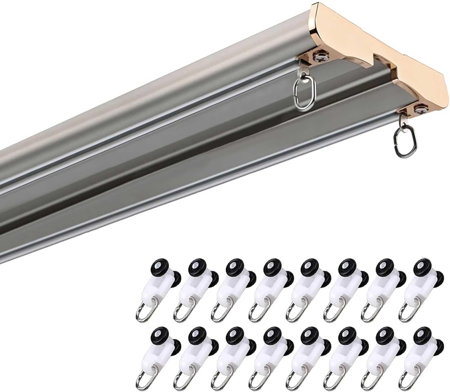 Amazon.com: Bcofo Ceiling Curtain Track Kit Double Tracks for Curtains Aluminum Curtain Rails ...