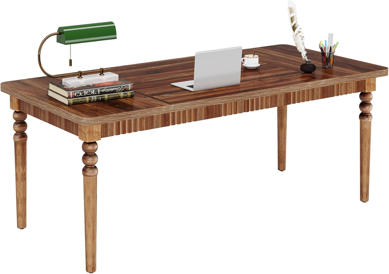 Amazon.com: LITTLE TREE Executive Desk, 62-Inch Large Computer Office ...