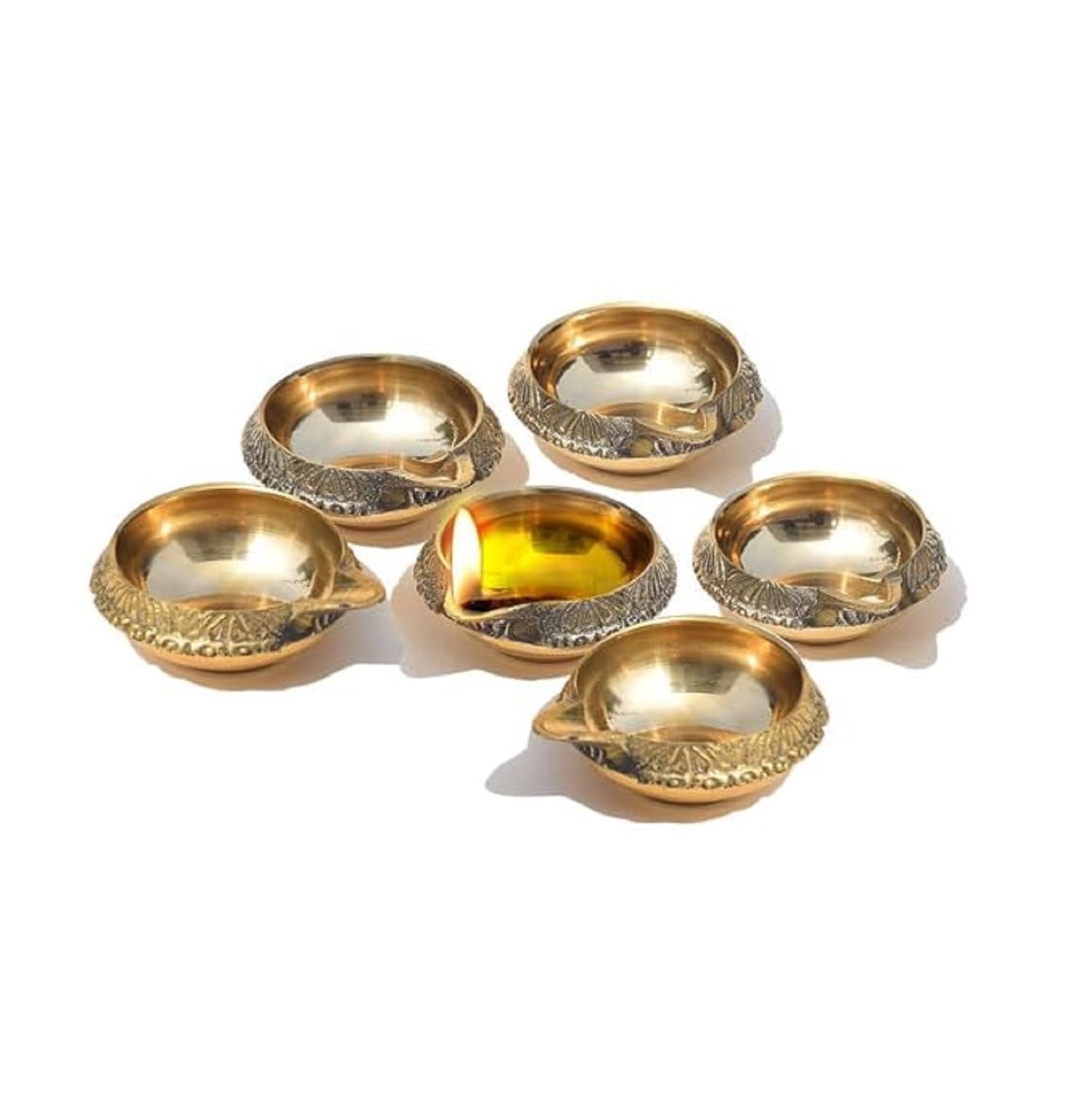 Buy Pure Source India Heavy Mini Brass Diya/Lamp/Akhand Diya for Pooja ...
