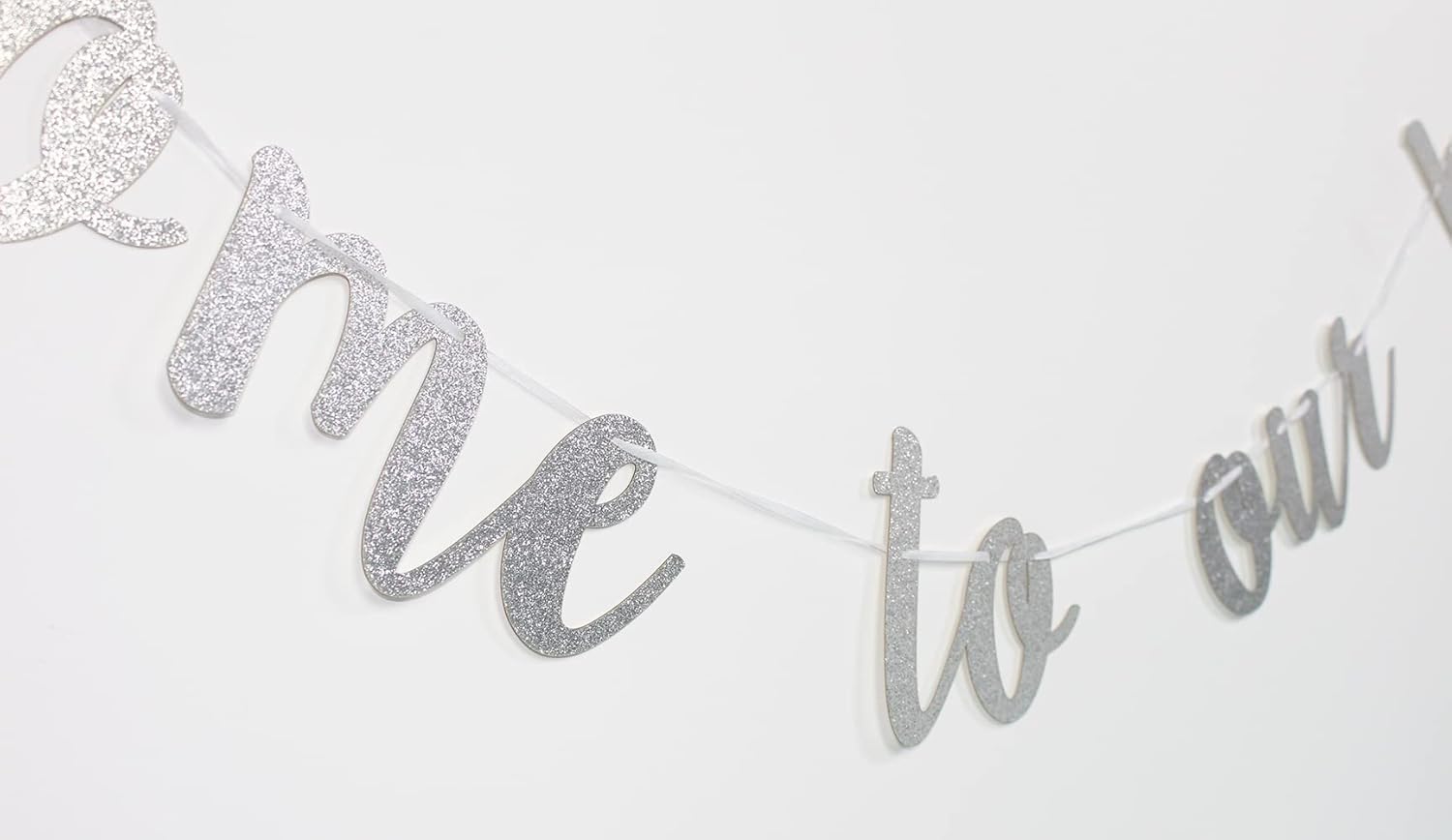 Buy StarsGarden Silver Glitter Welcome to Our Home Banner for ...