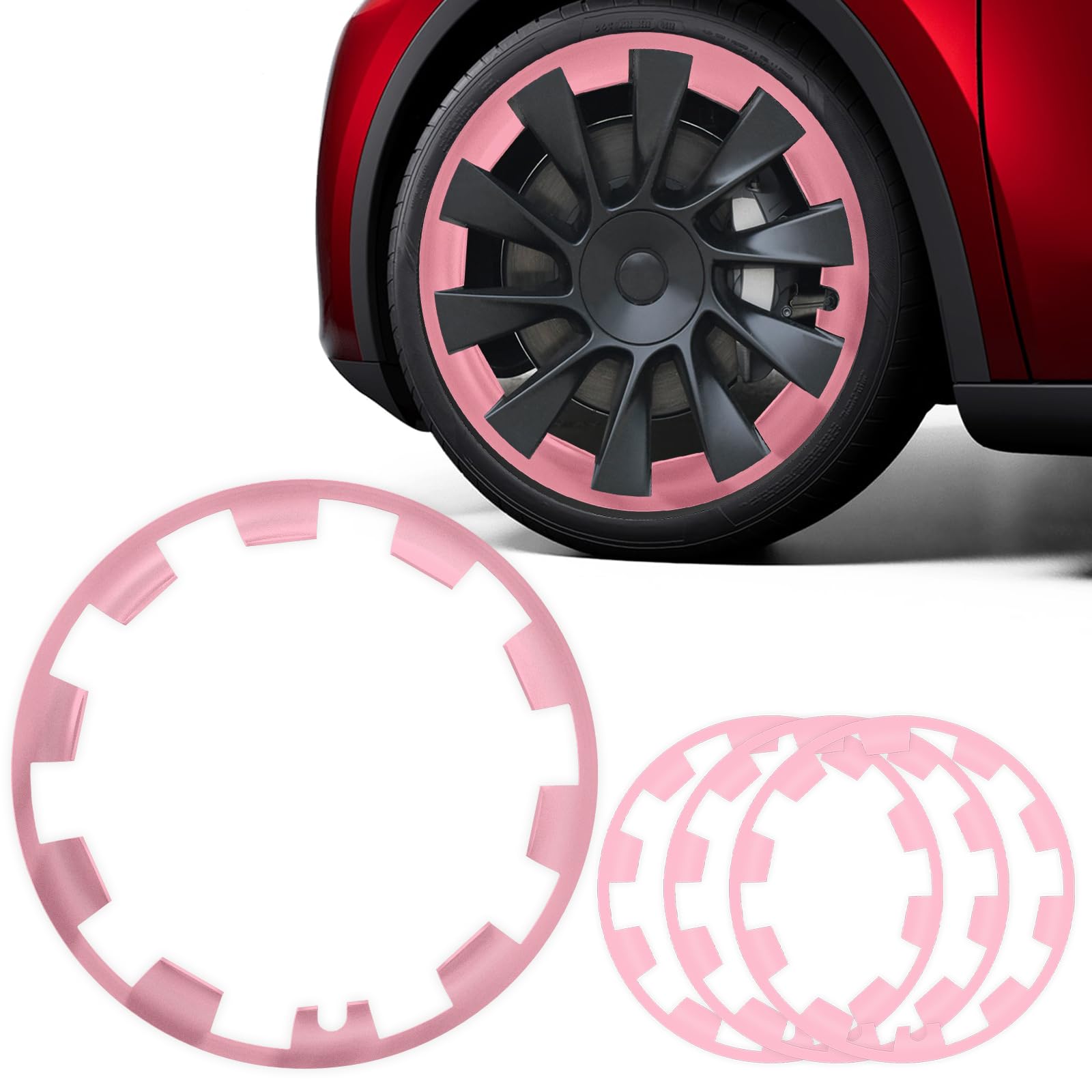 Amazon.com: 4 PCS Tire Trim Rings, Fit Tesla Model Y 2017-2024 20 Inch ...