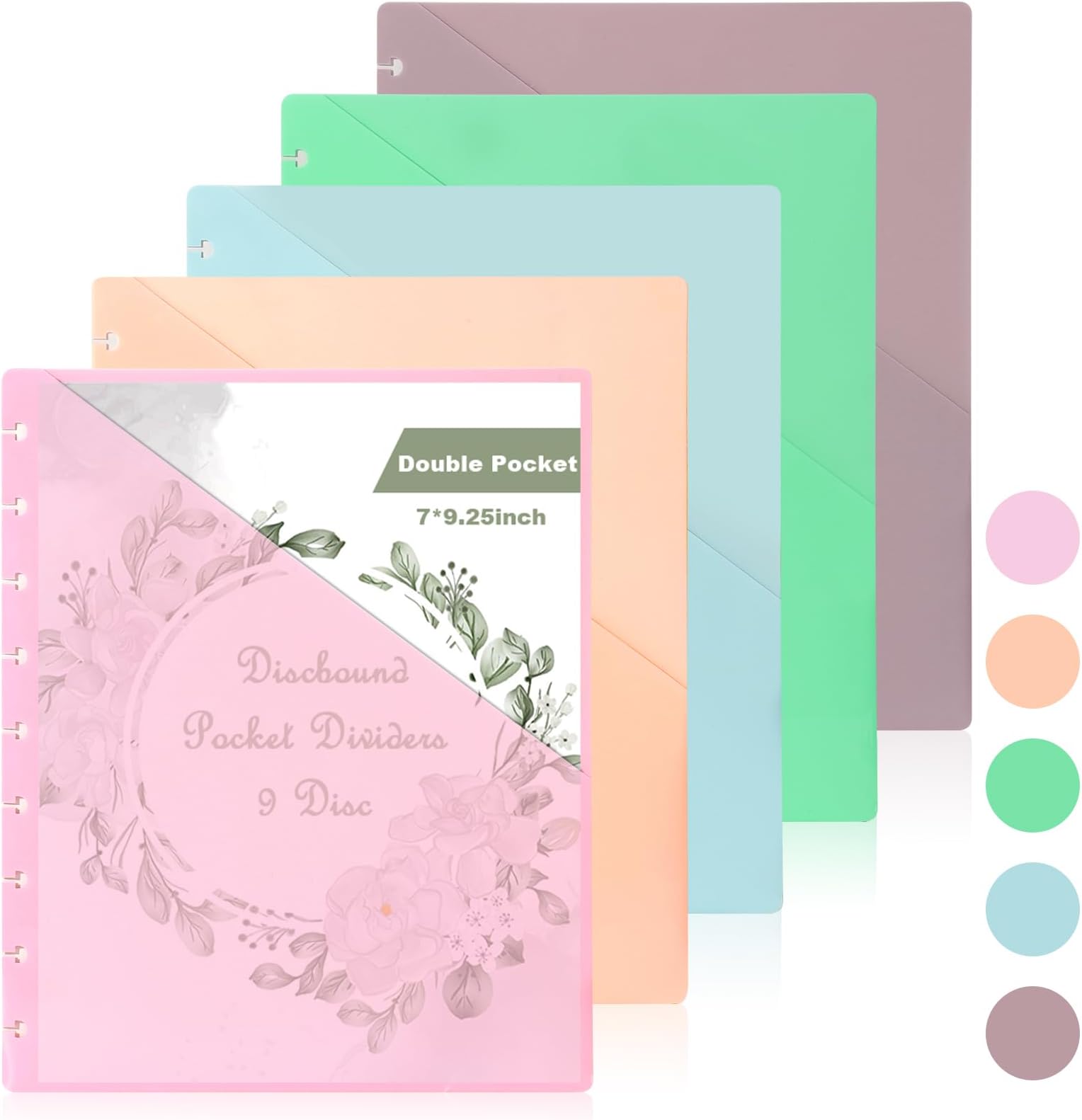 Amazon.com : 5 Tab 7 * 9.25 Inch Discbound Pocket Dividers with Tabs ...