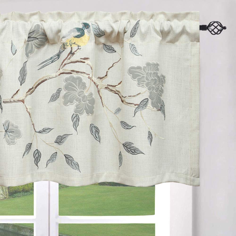 Amazon.com: VOGOL Vivid Birds Pattern Valances for Windows, Flower ...