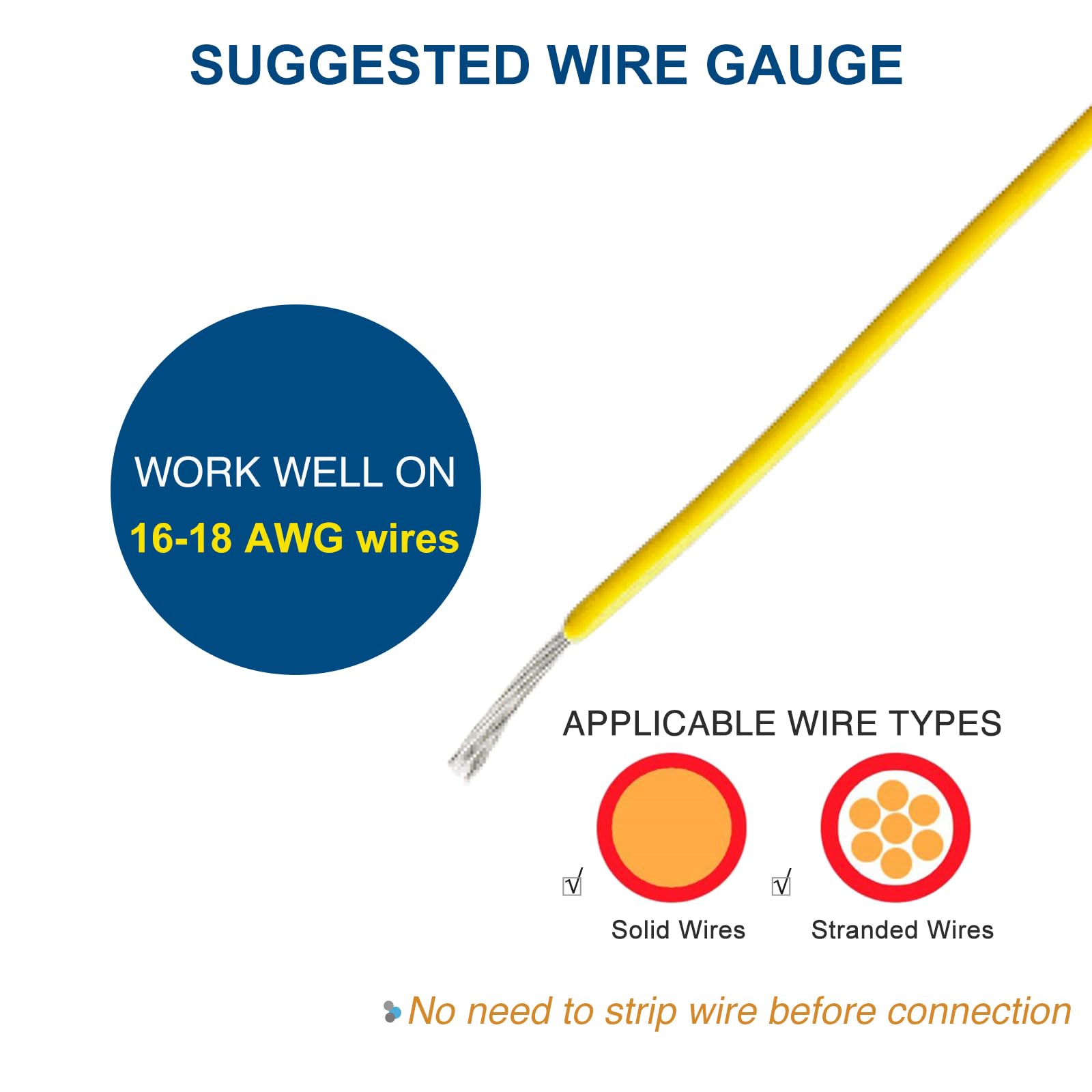 Snapklik.com : T Tap Wire Connectors For 14-18 AWG, Self-Stripping Wire ...