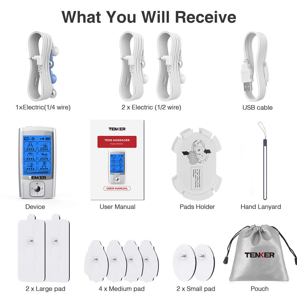 Buy TENKER TENS Unit EMS Muscle Stimulator, 24 Modes TENS Machine for ...