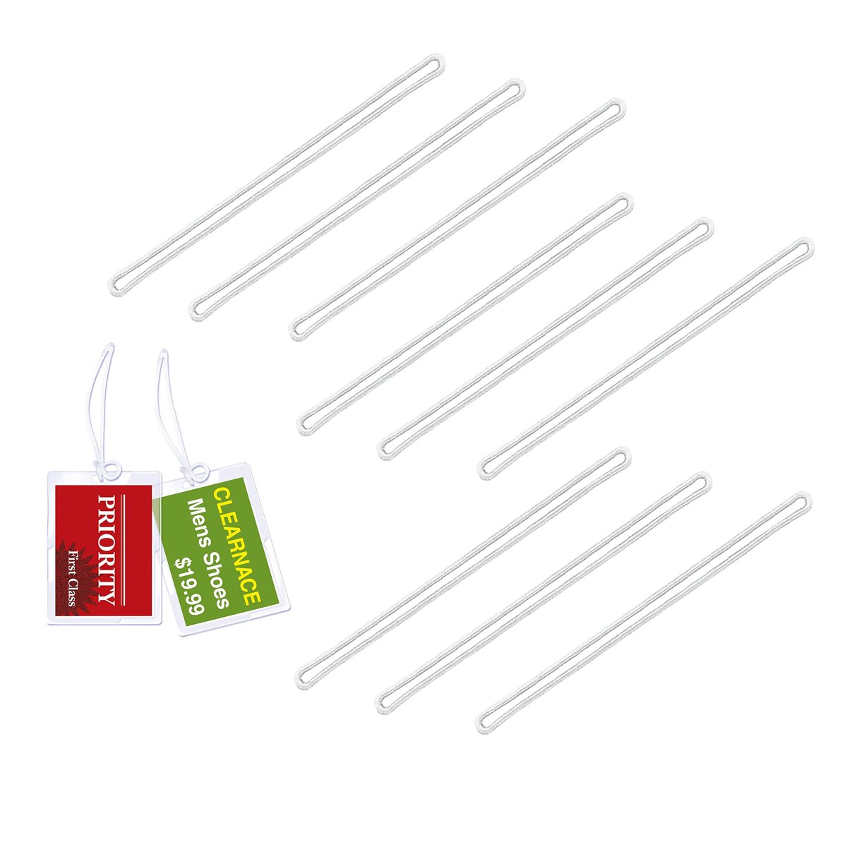 200 Packs Luggage Tag Loops, 6 inch Clear Plastic PVC Bag Worm Loops ...