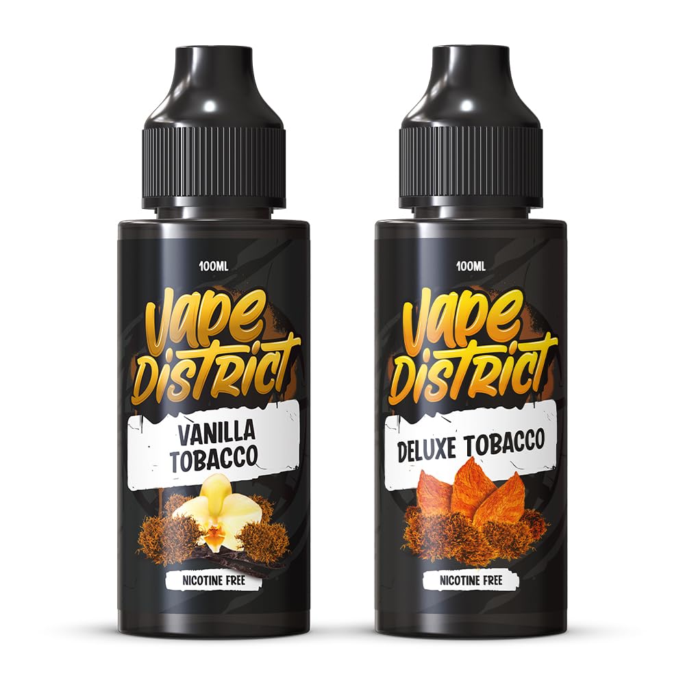 Vape District Vape Liquid 2 x 100ml Vanilla Tobacco + Deluxe Tobacco ...