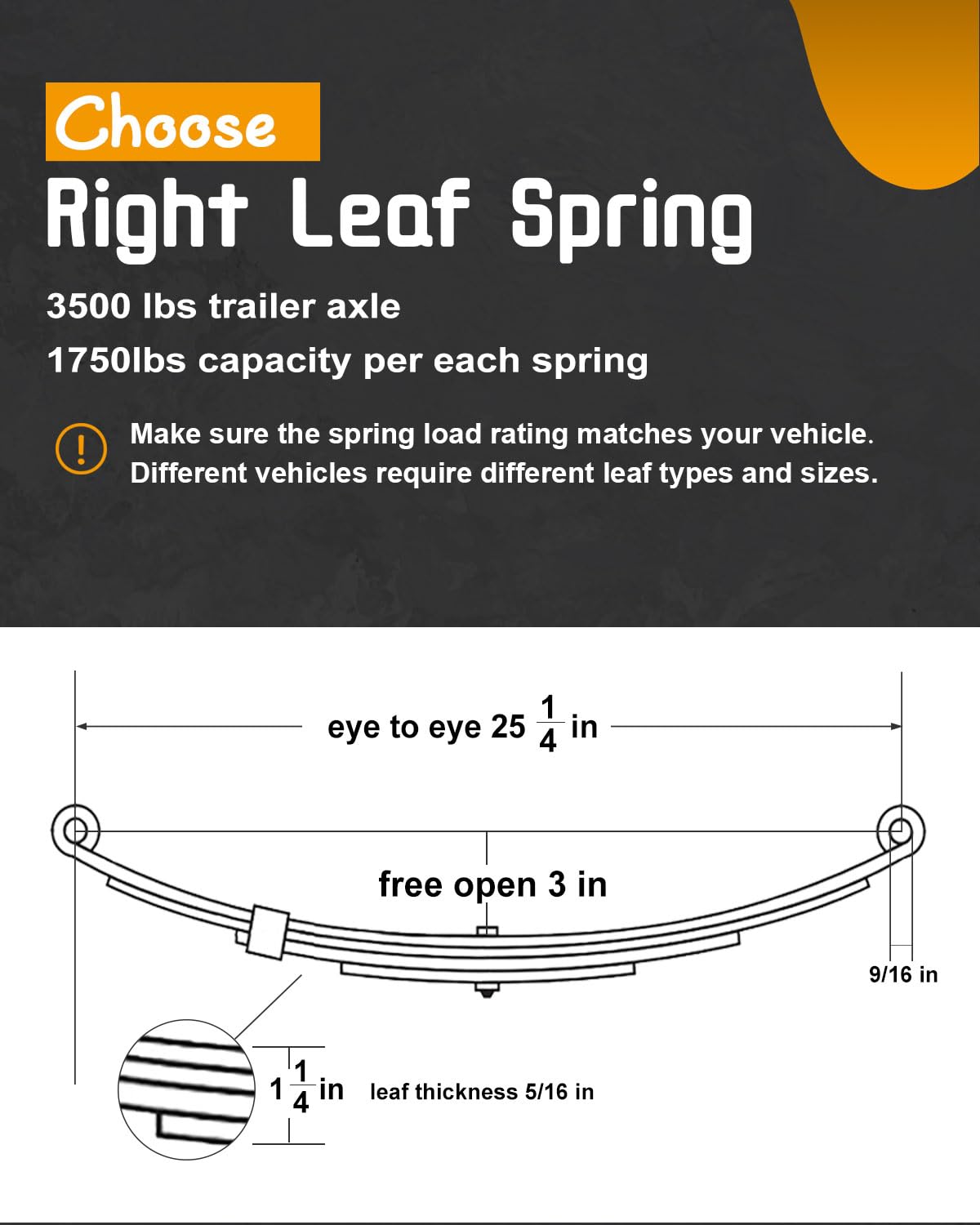 Snapklik.com : Autoholic Trailer Leaf Spring Kit 3500lb Single Trailer ...