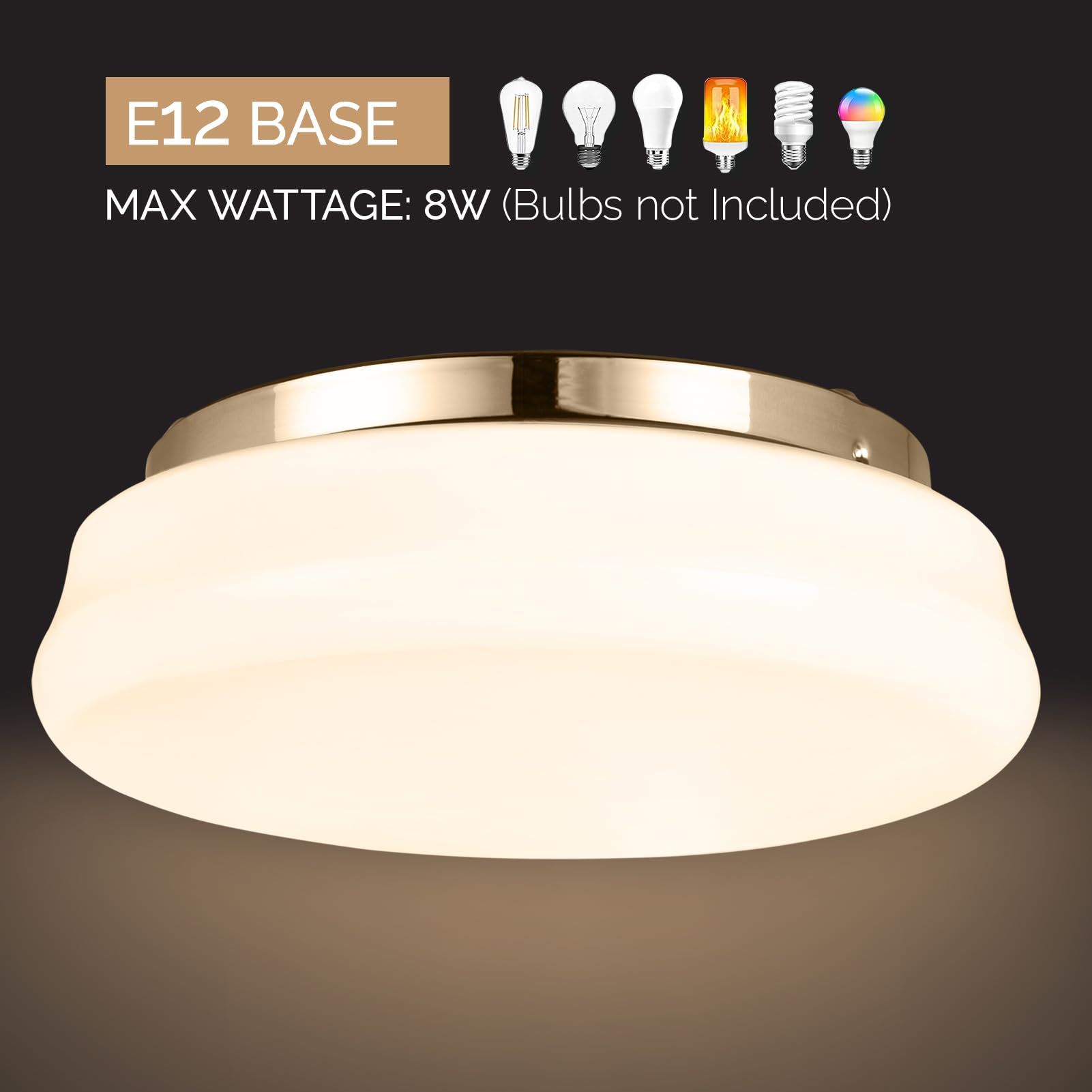 11.5 Inch Round Ceiling Light, 1 Light LED Flush Mount, Nickel Porch ...