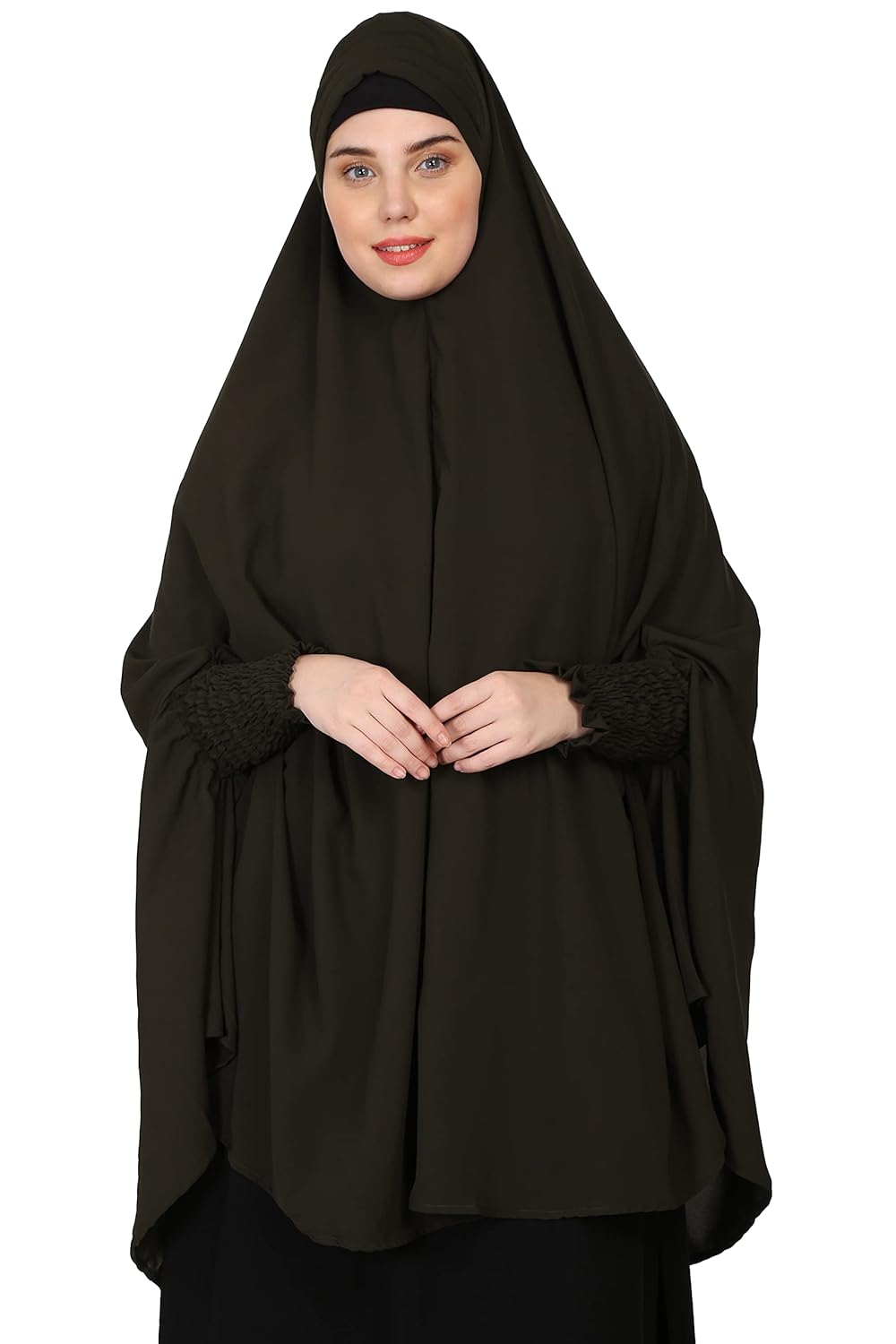 Mallika Women's Polyknit Free Size Khimar Ready to Wear Instant Hijab ...