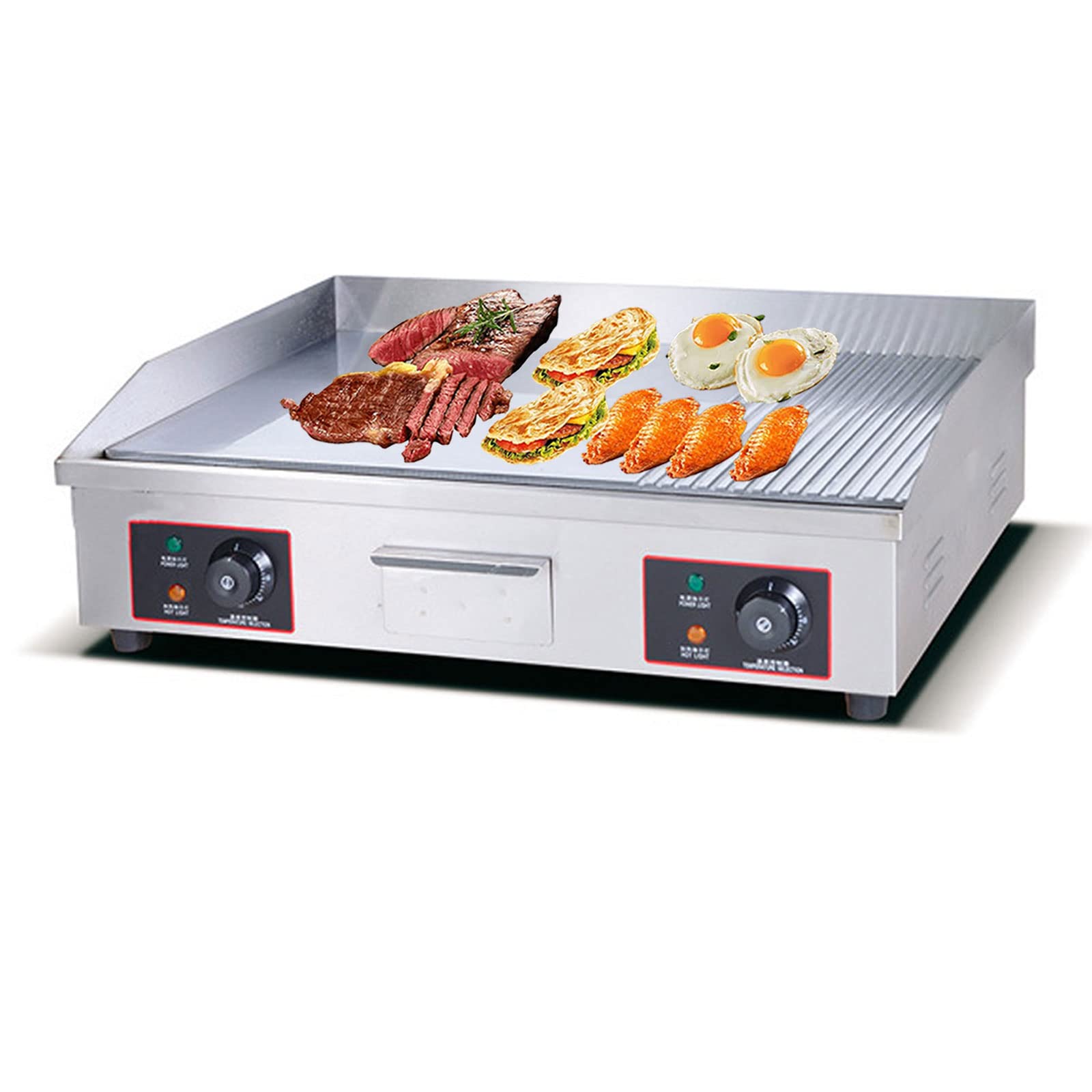 Amazon.com: Commercial Electric Griddle Stainless Steel Full Flat ...