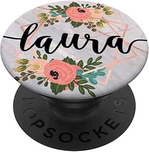 Amazon.com: First Name Laura with Rose Floral Wreath PACH127 PopSockets ...