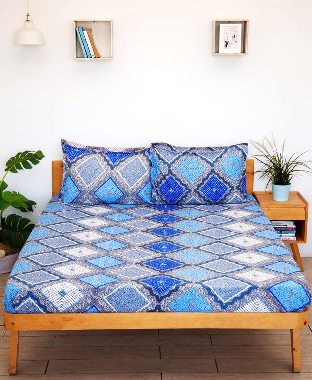 Vocal Store Double Bedsheet with 2 Pillow Cover|Floral Print & Glace ...