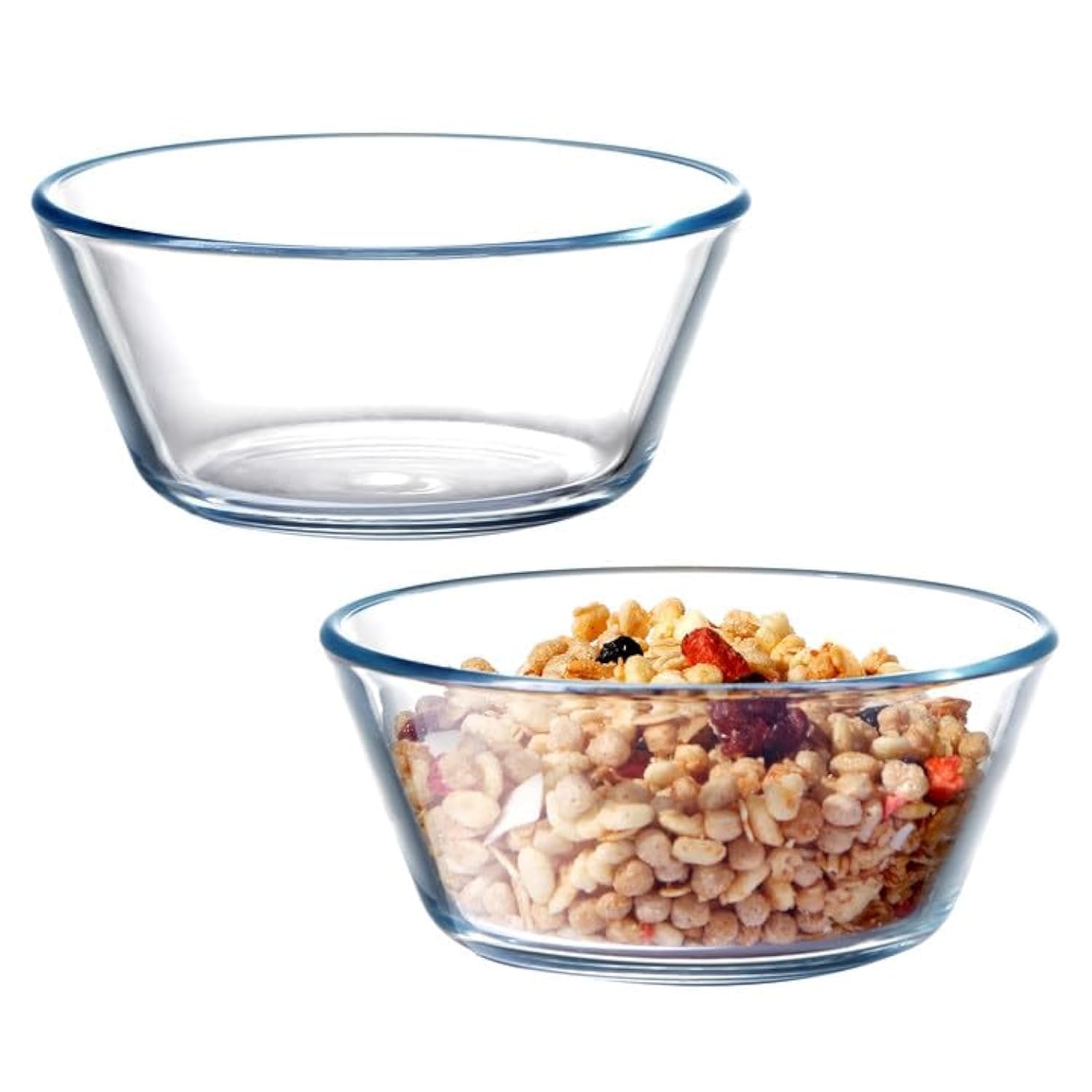 Amazon.com: NUTRIUPS Flat Bottom 4.5in Small Clear Glass Bowls Set of 2 ...