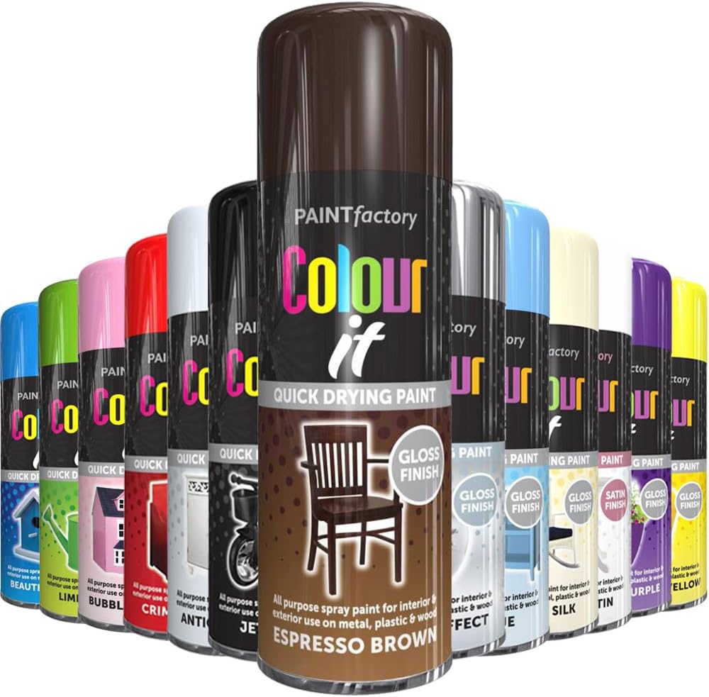 400ml Colour IT Espresso Brown Gloss All Purpose Spray Paint Metal Wood ...