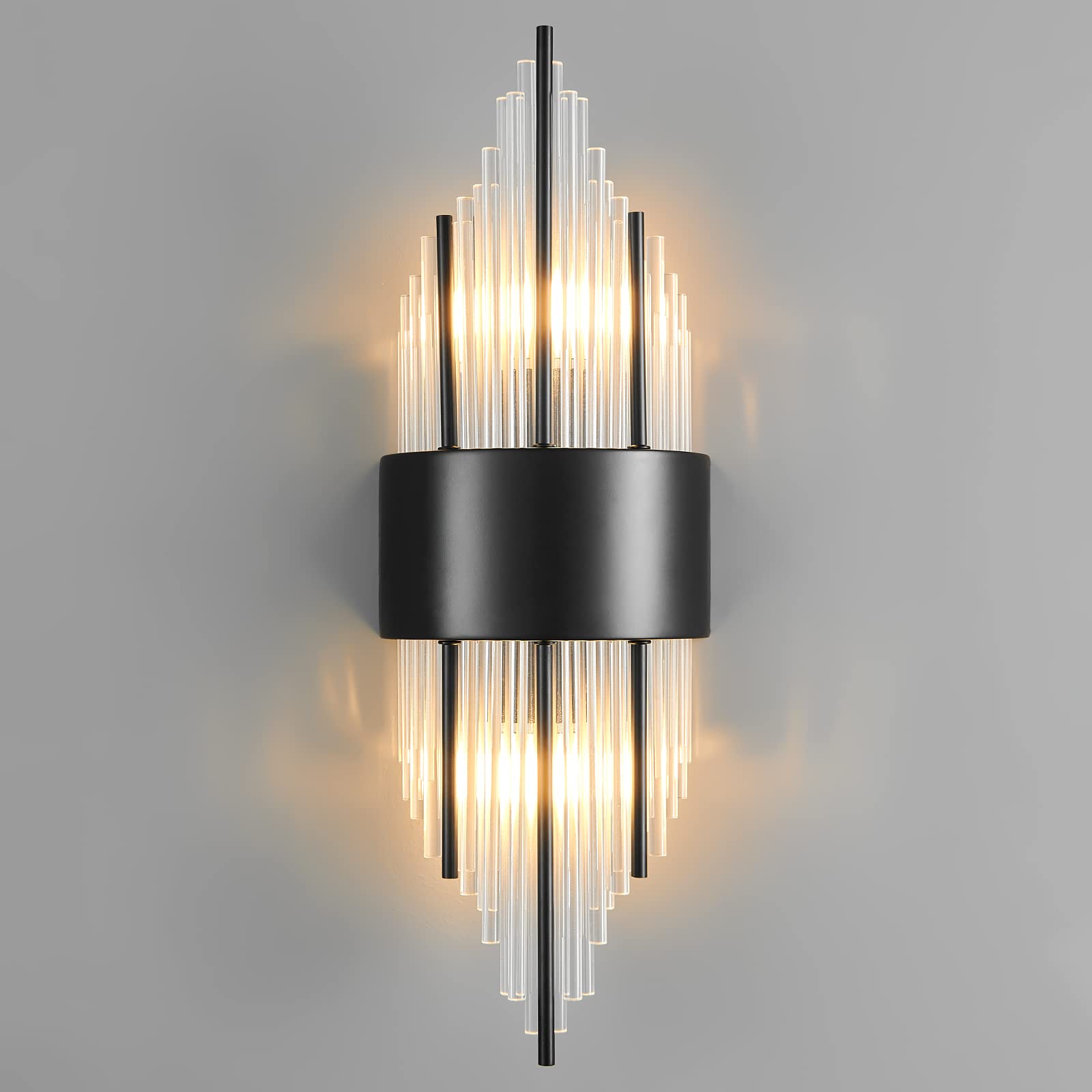 Modern Wall Sconce Black Sconces 2-Light Wall Lighting for Bedroom ...