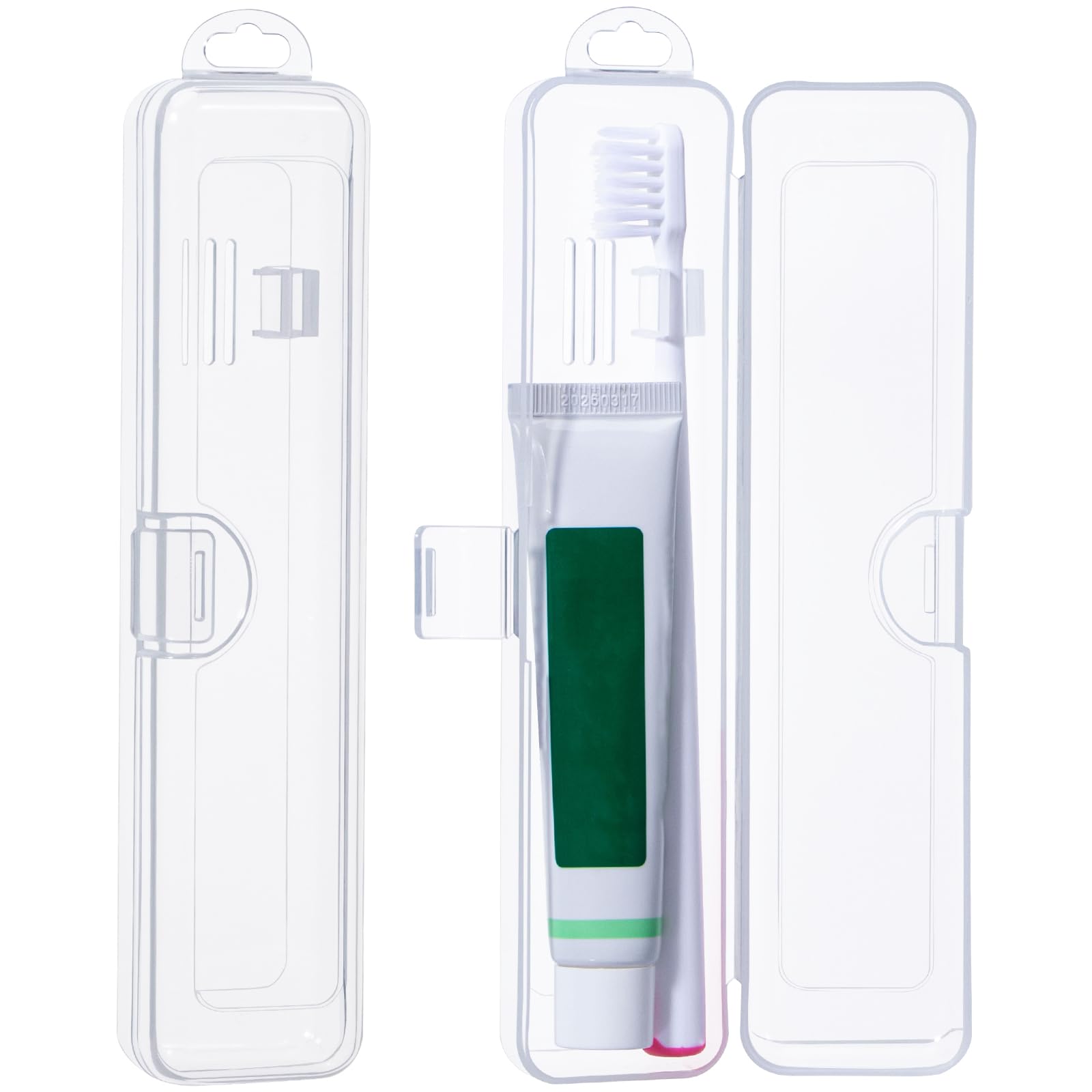 Amazon.com: Toothbrush Travel Case 2 Pack, Gamdee Clear Toothbrush Case ...