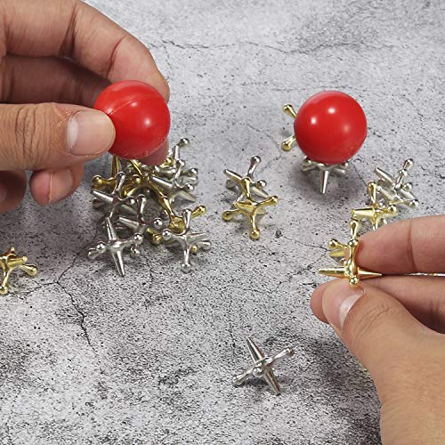 Snapklik.com : 3 Sets Retro Metal Jacks And Ball Game Toys Kit,Include ...