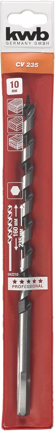kwb 10.0mm Snake Drill Bit for Precise Woodworking, Self-Starting ...